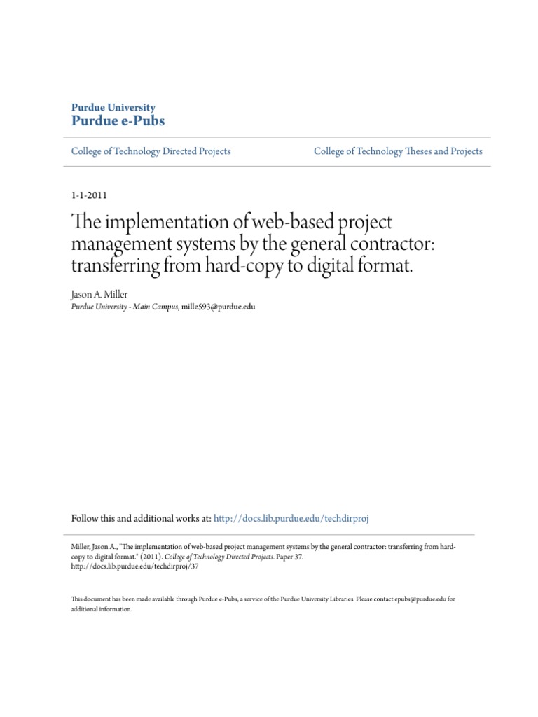 The Implementation of Web-Based Project Management Systems by The ...