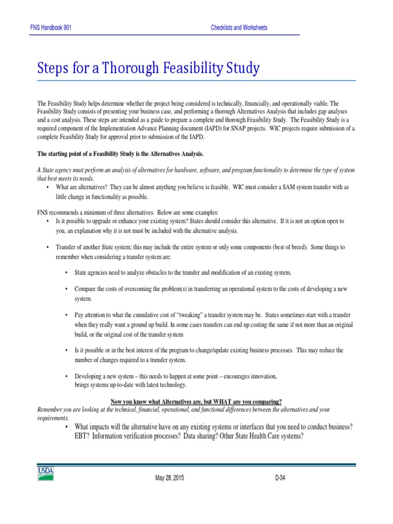 Appendix D FS Steps | PDF | Cost–Benefit Analysis | Feasibility Study