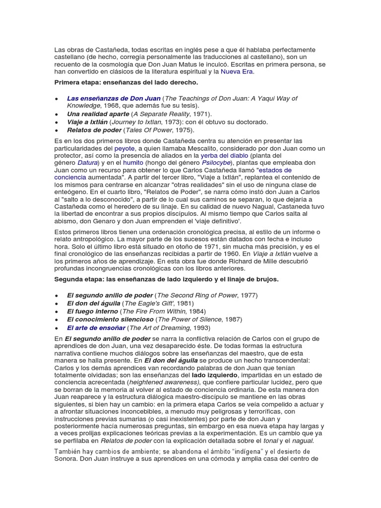 Obras de Castañeda | PDF | Antropología | Science