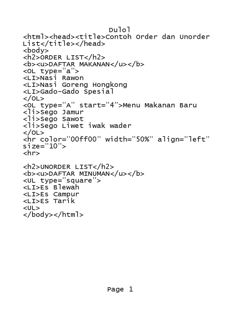 ContOh Order List Un Order List | PDF | Komputer