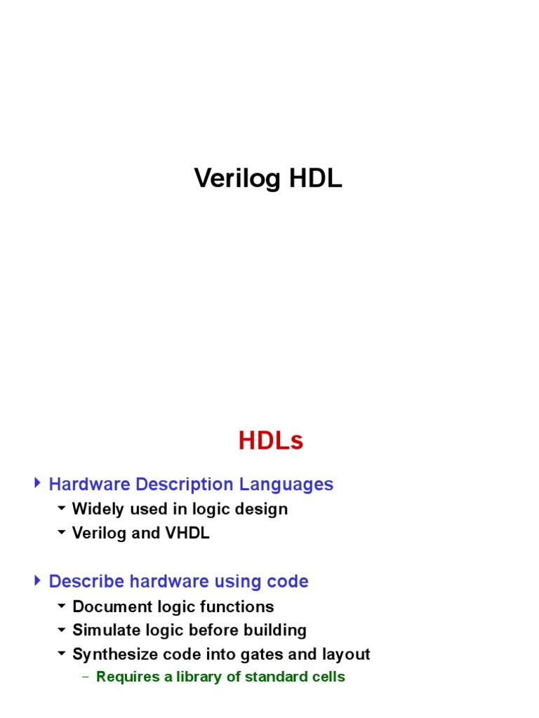 Verilog - PPT 1 | PDF | Hardware Description Language | Digital Electronics