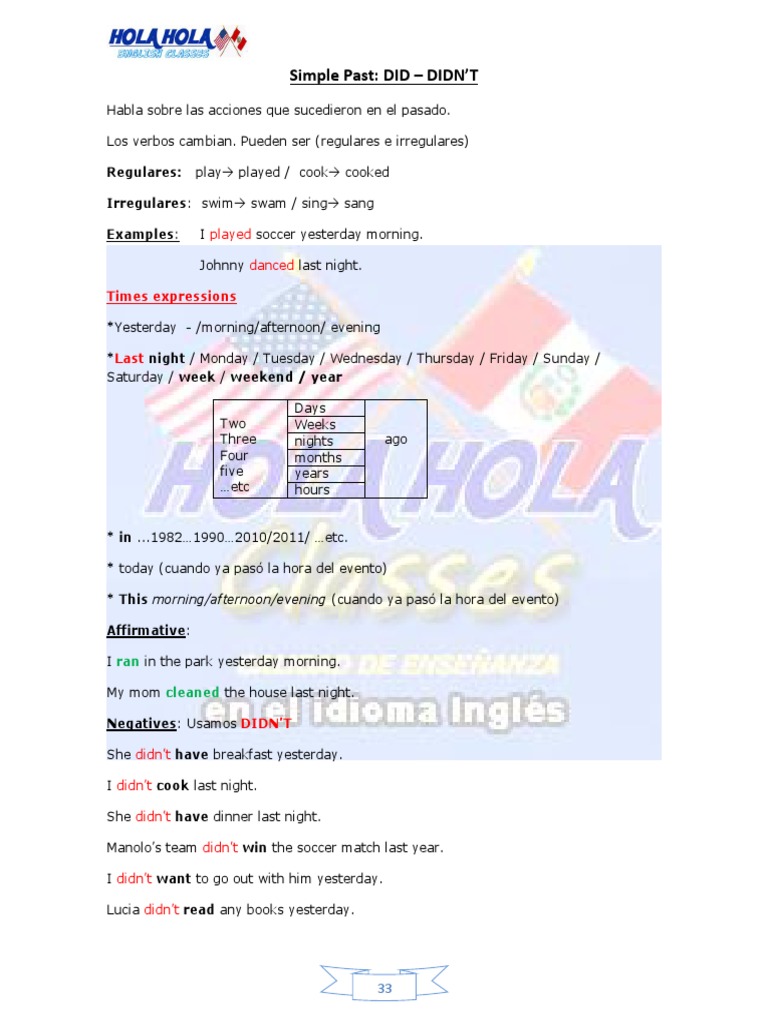 6 - Simple Past Did - Was - Were | PDF | Linguistics | Grammar