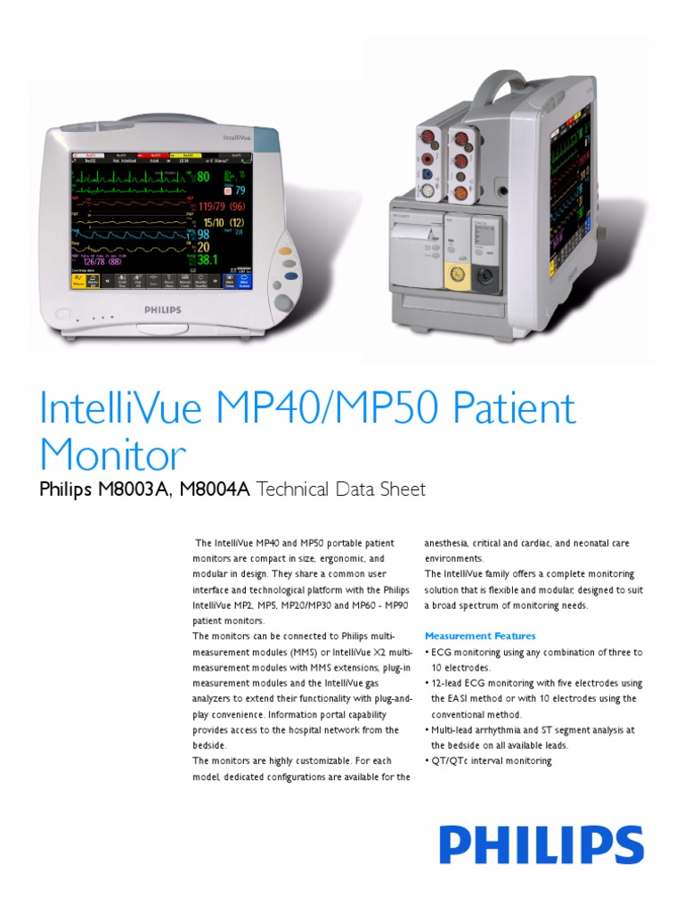 IntelliVue MP40 50 Patient Monitor | PDF | Computer Monitor ...
