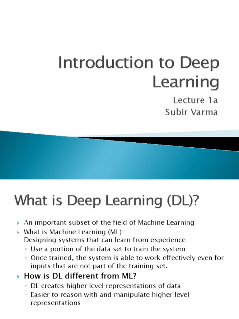 Lecture 1a - Introduction | PDF | Artificial Neural Network | Deep Learning