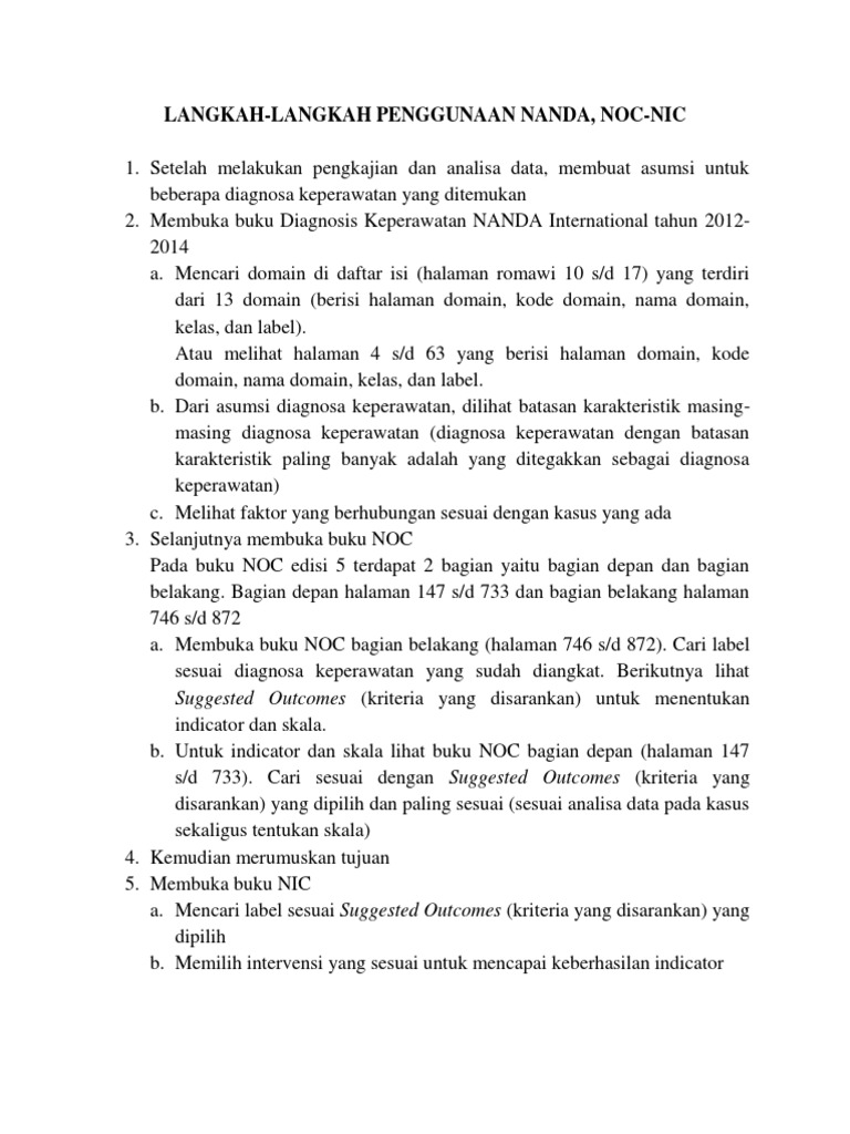 NANDA NOC NIC Contoh | PDF