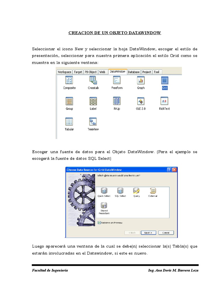 Creación y modificación de objetos DataWindow en PowerBuilder | PDF | Tabla (base de datos ...