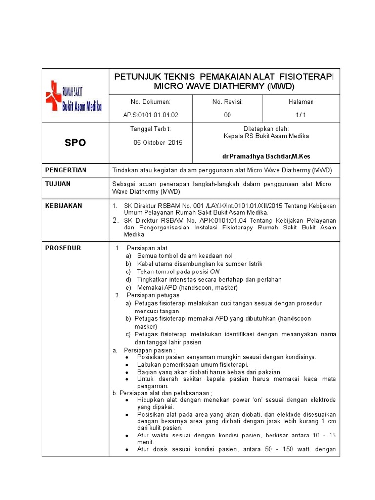 Panduan Penggunaan MWD Fisioterapi | PDF