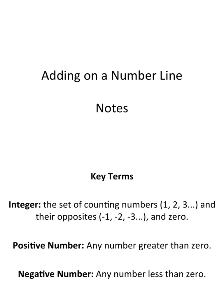 Adding On Number Line Notes | PDF