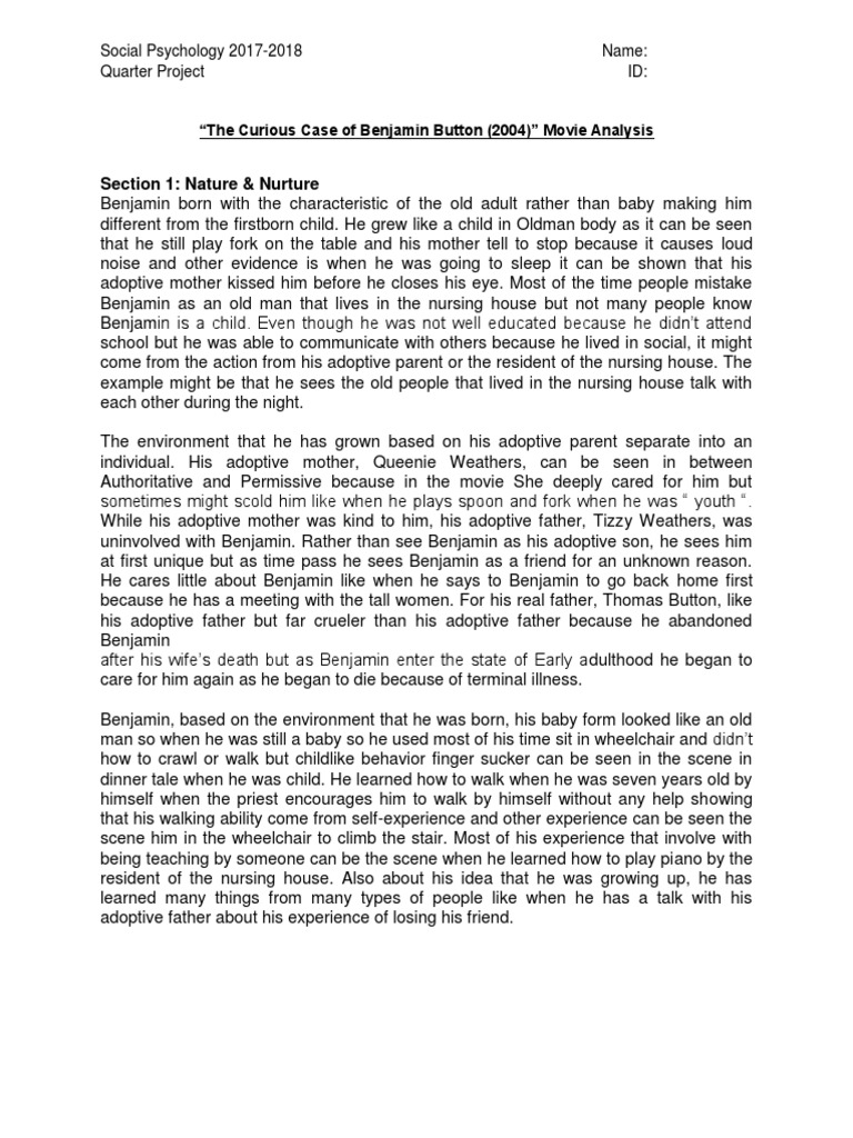 สำเนาของ Template for "the Curious Case of Benjamin Button (2004 ...