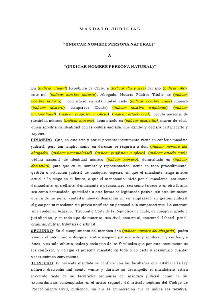 Modelo - Mandato - Judicial | PDF | Gobierno | Justicia