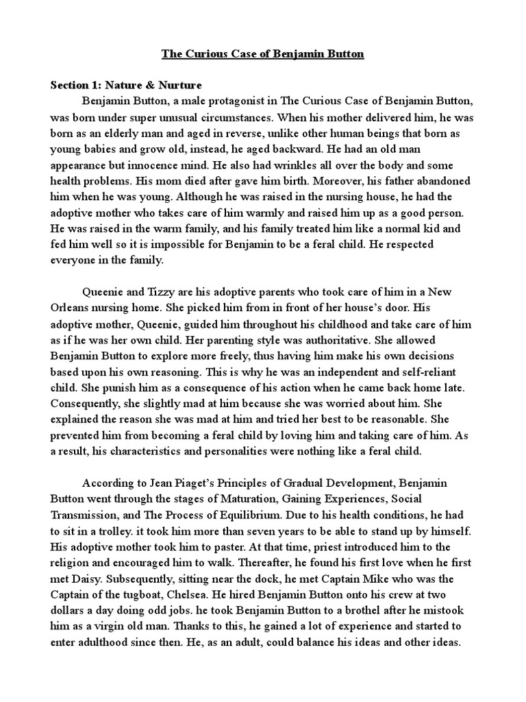 Benjamin Button: Life Stages Explained | PDF | Human Development ...