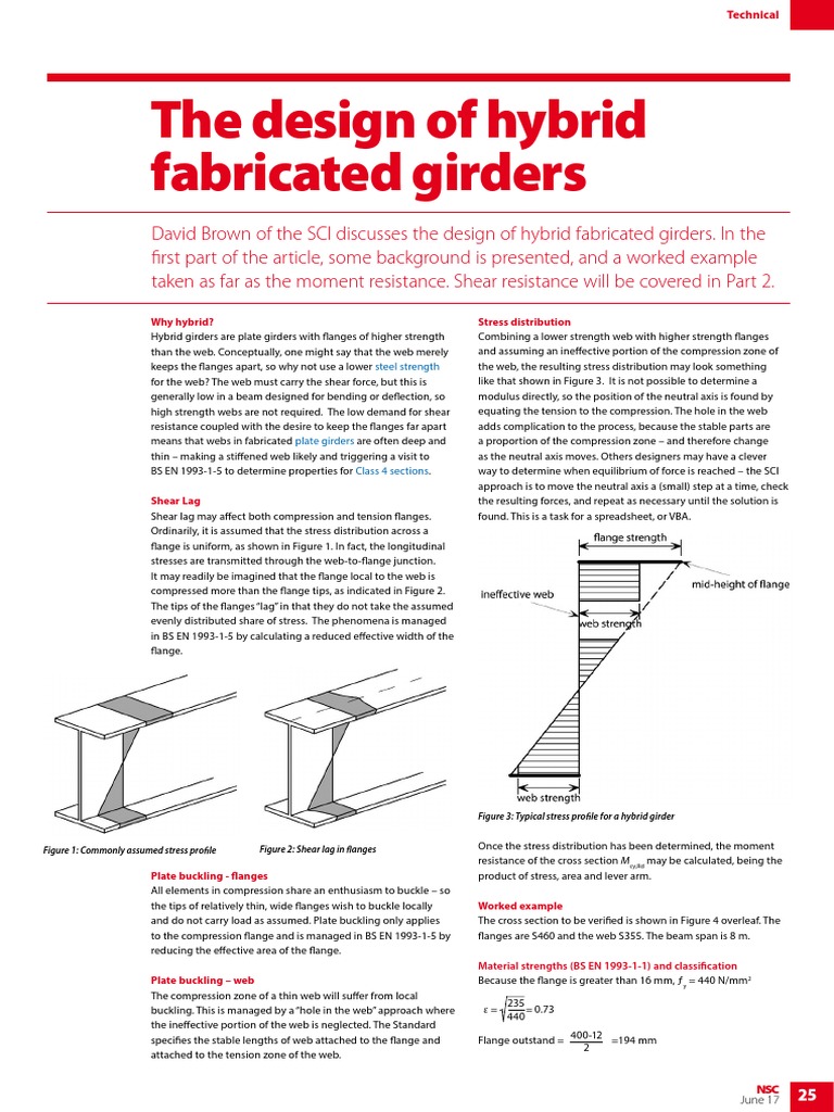 Designing Hybrid Girders: Part 1 | PDF | Buckling | Bending