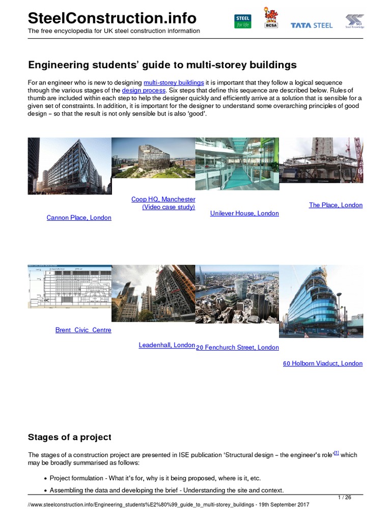 Guide to Designing Multi-Storey Steel Buildings | PDF | Structural ...