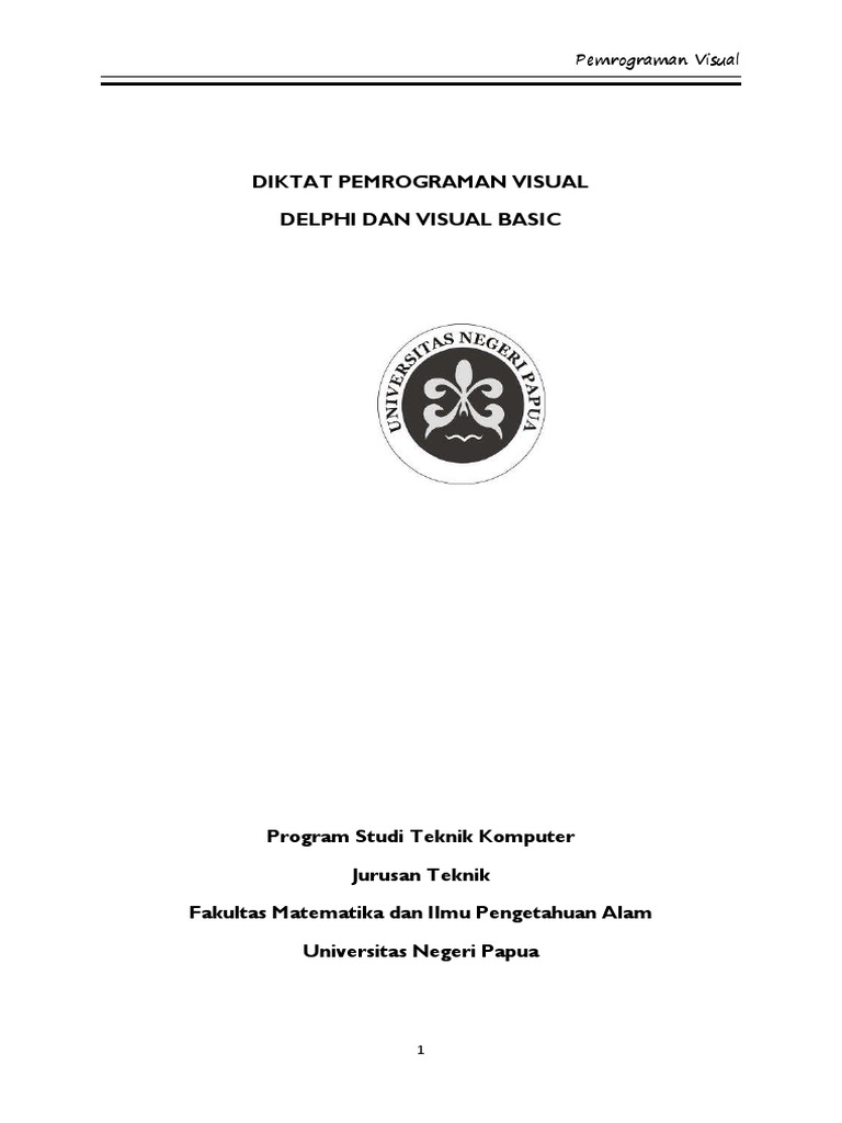 Diktat Pemrograman Visual | PDF | Komputer