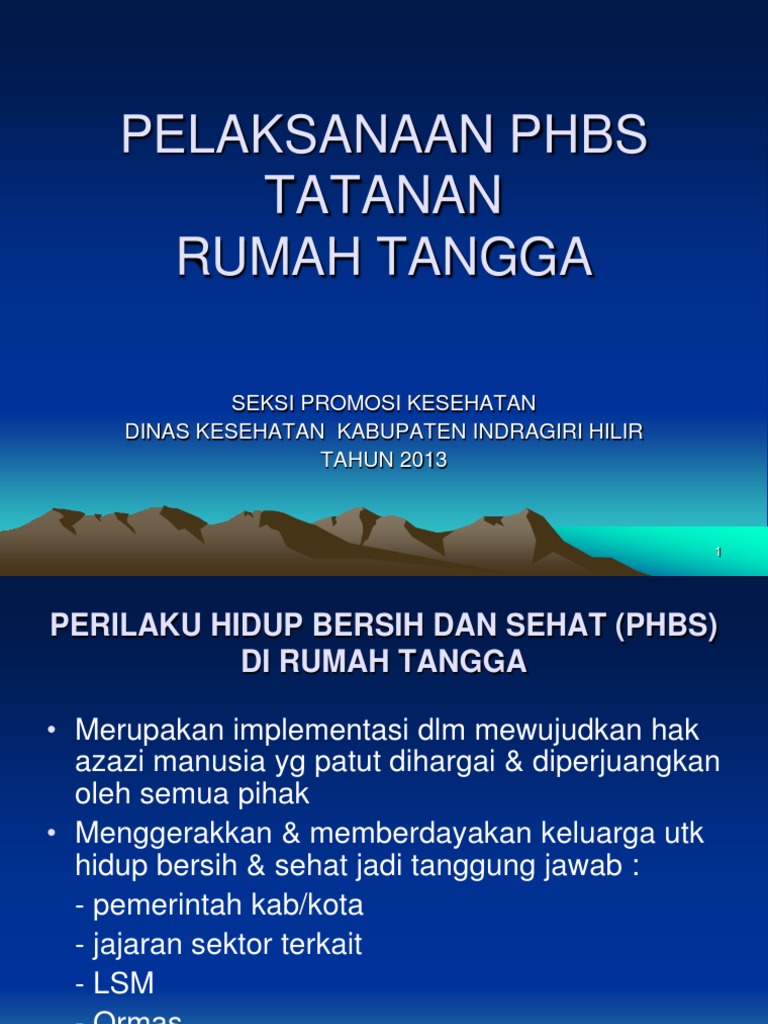 Pelaksanaan PHBS Tatanan Rumah Tangga | PDF