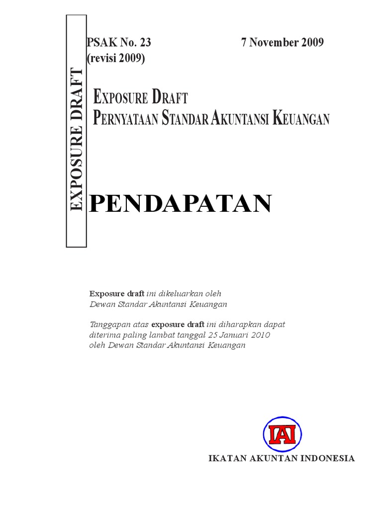 ED PSAK 23 Pendapatan PDF | PDF