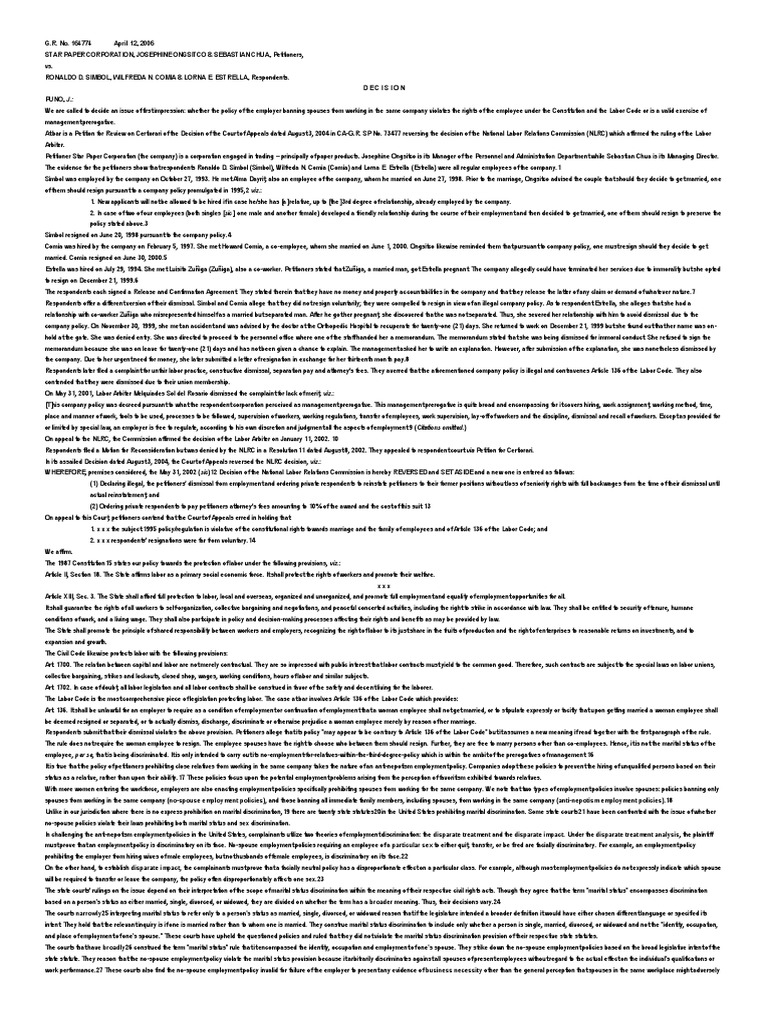 0015 Star Paper Corporation V Simbol | Download Free PDF | Marriage ...