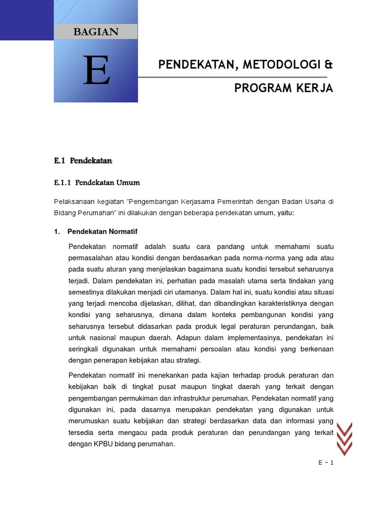 Bagian-E Pendekatan Dan Metodologi | PDF