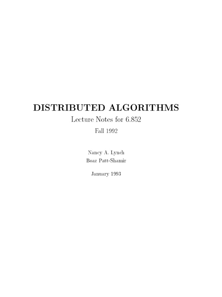 Distributed - Algorithms Nancy Lynch PDF | PDF | Computer Science ...