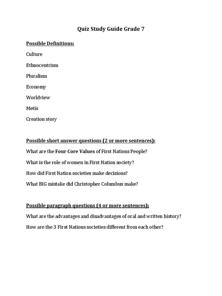 Study Guide Chapter 1 Grade 7 | PDF | Social Science | Philosophy