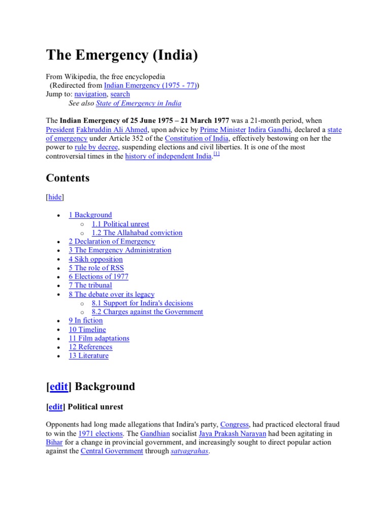 The Emergency (India) | Download Free PDF | Politics Of India ...