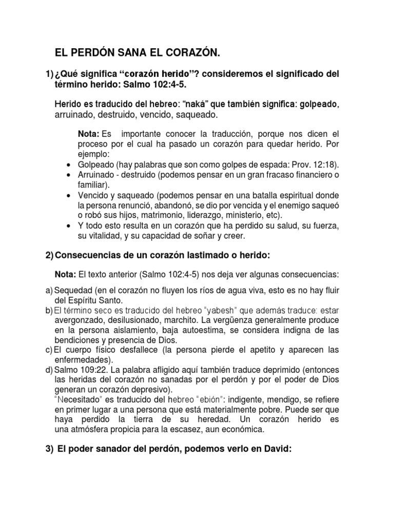 El Perdón Sana El Corazón | PDF | David | Perdón