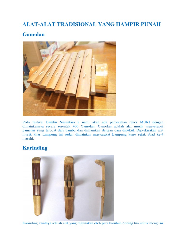 Alat Musik Tradisional dari Bambu | PDF