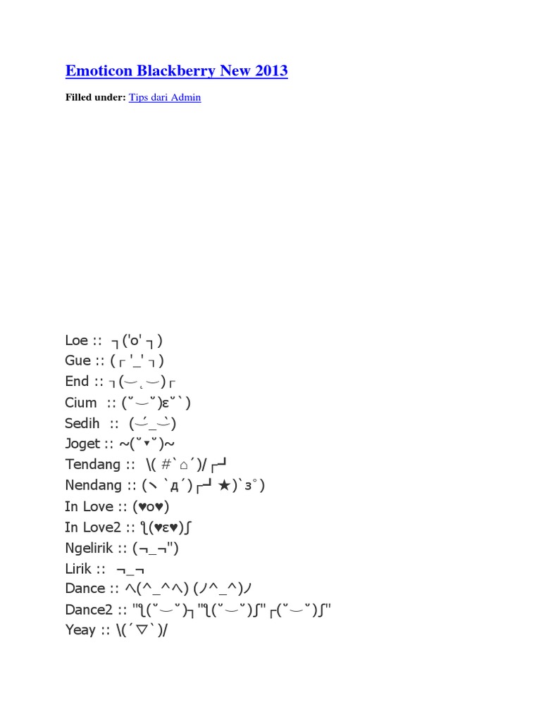 Emoticon Blackberry New 2013 | PDF