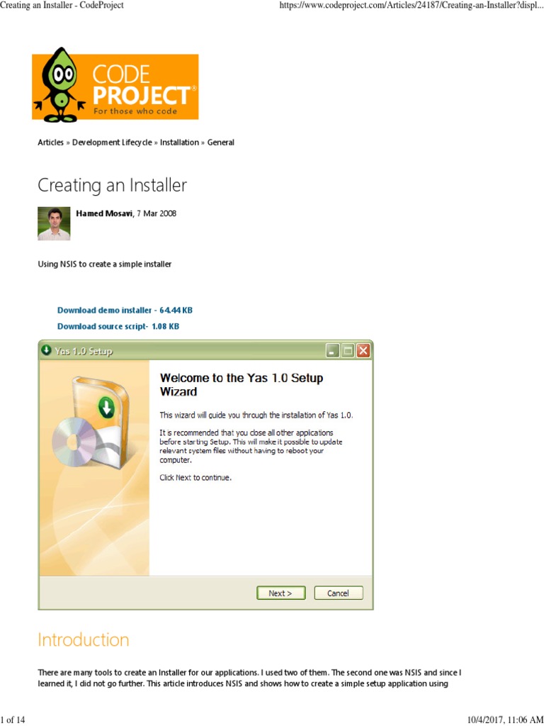 Creating An Installer | PDF | Installation (Computer Programs) | Directory (Computing)