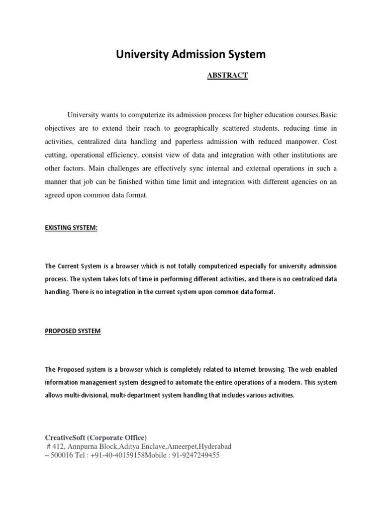 University Admission System Abstract | PDF | Web Application | World ...