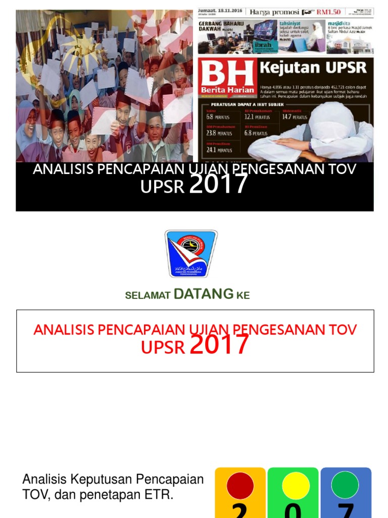 Analisis Ujian Pengesanan Tov Upsr 2017 | PDF