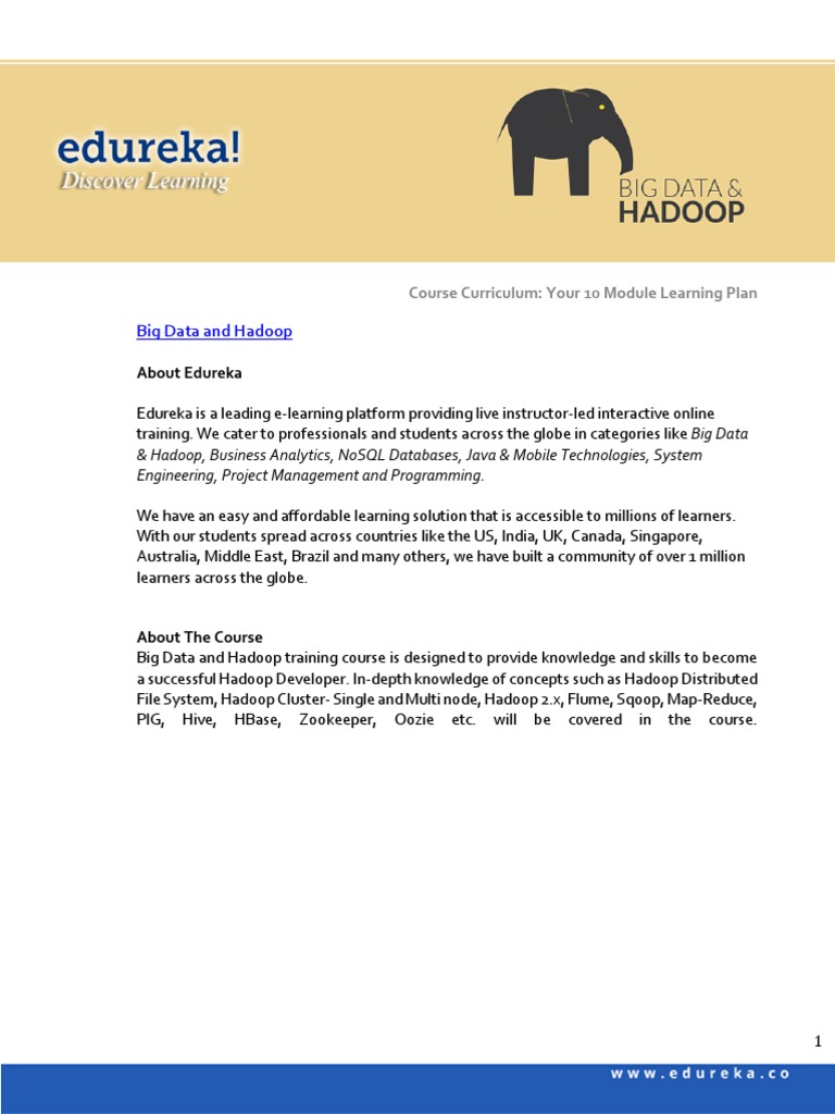 Big Data & Hadoop - Course Curriculum | PDF | Apache Hadoop | Map Reduce