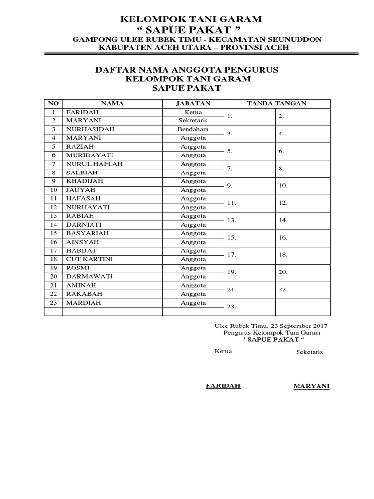 Permohonan Bantuan Kelompok Tani Garam | PDF