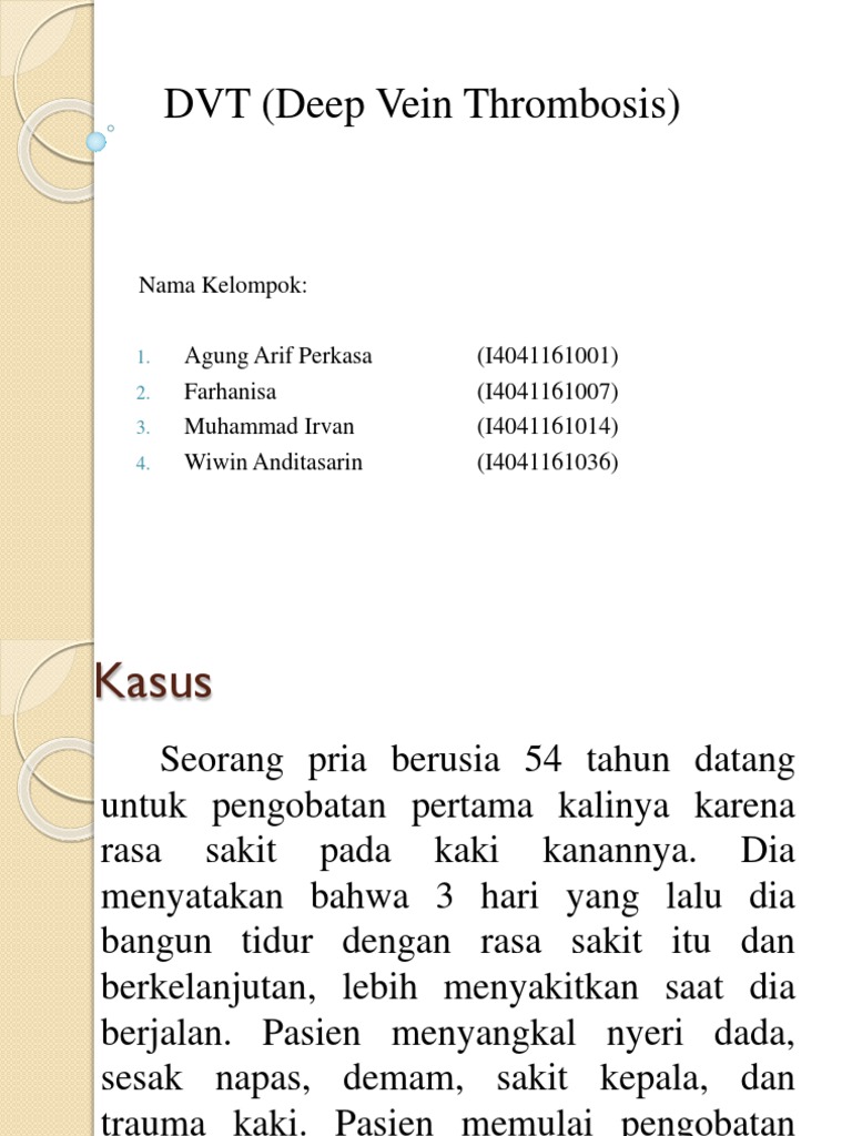 DVT Deep Vein Thrombosis | PDF | Kesehatan Holistik