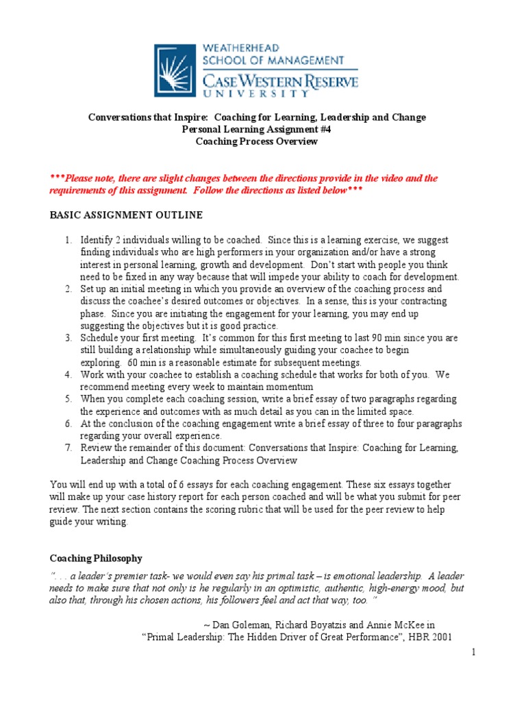 Coaching Process Document | PDF | Rubric (Academic) | Leadership