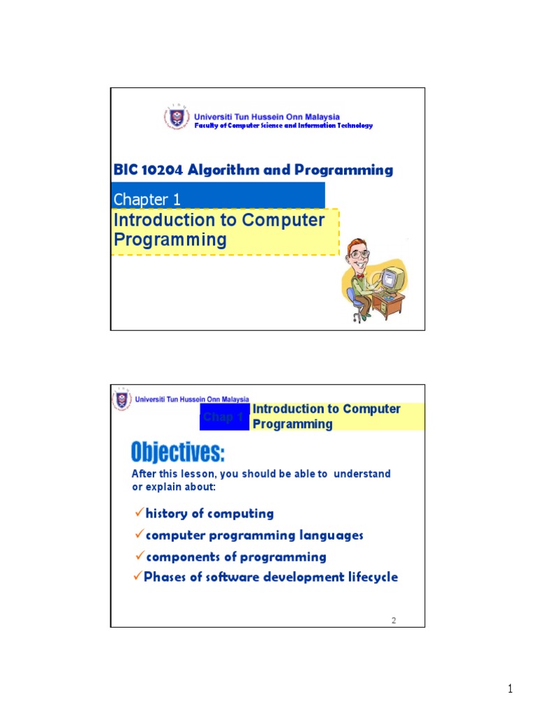 BIC 10204 Chapter 1 Introduction To Computer Programming | PDF ...