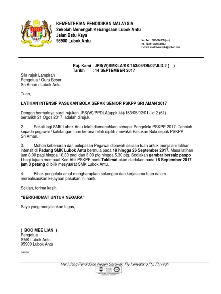 Contohh Surat Rasmi | PDF