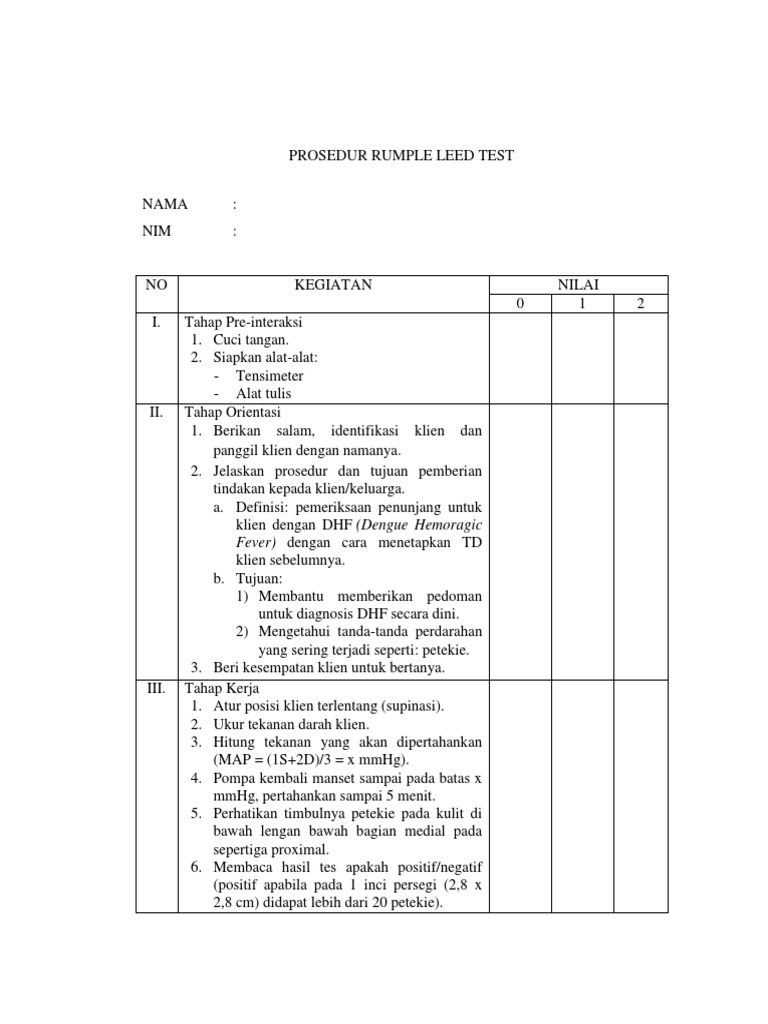 Check List Rumple Leed Test | PDF