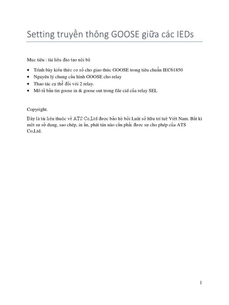 Setting Truyền Thông GOOSE Giữa Các IEDs - hungNQ-V1.0 | PDF