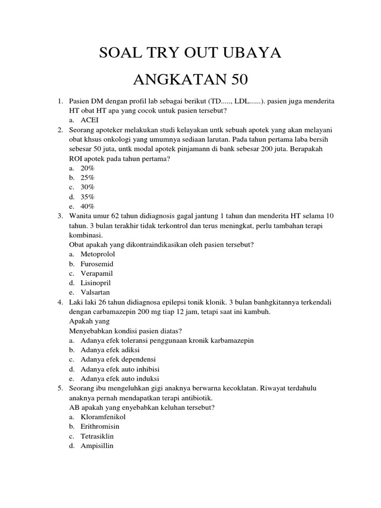 Soal Try Out Ukai (Ubaya) | PDF