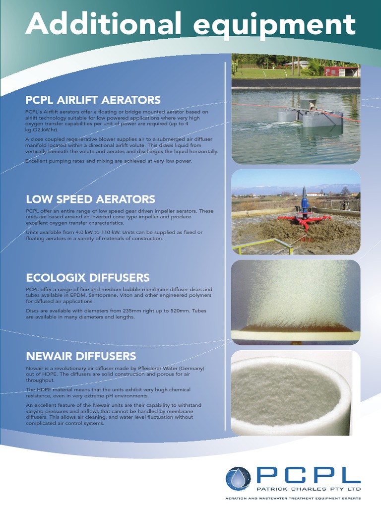 Additional Equipment: PCPL Airlift Aerators | PDF | Sewage Treatment ...