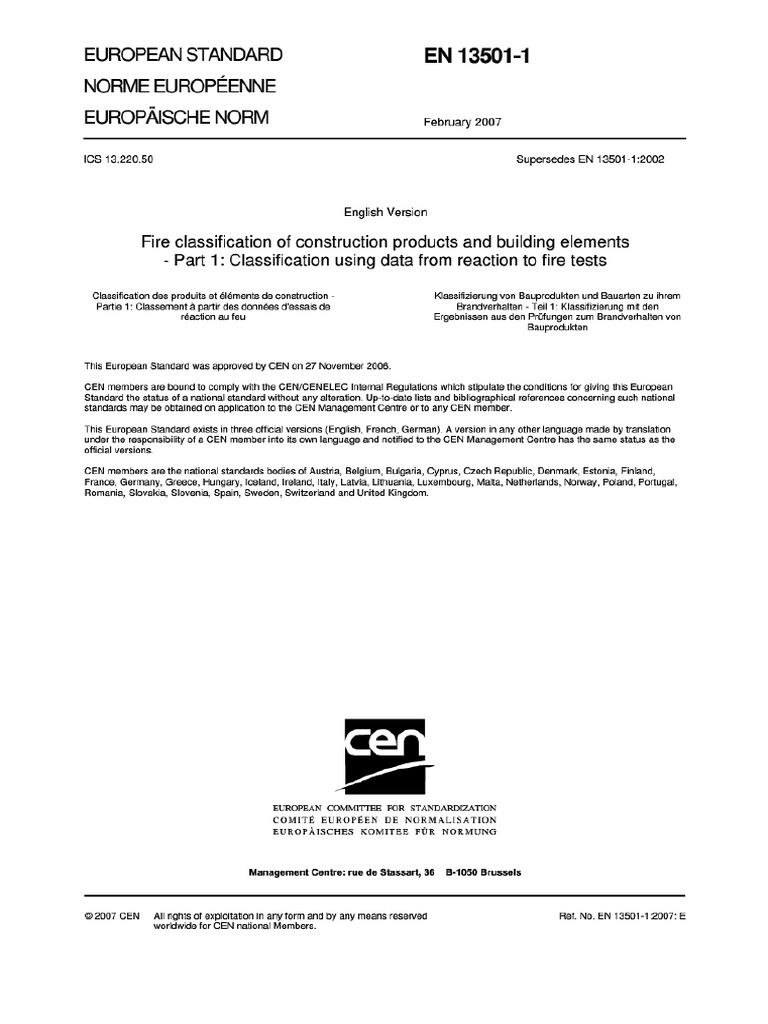En 13501-1 | PDF