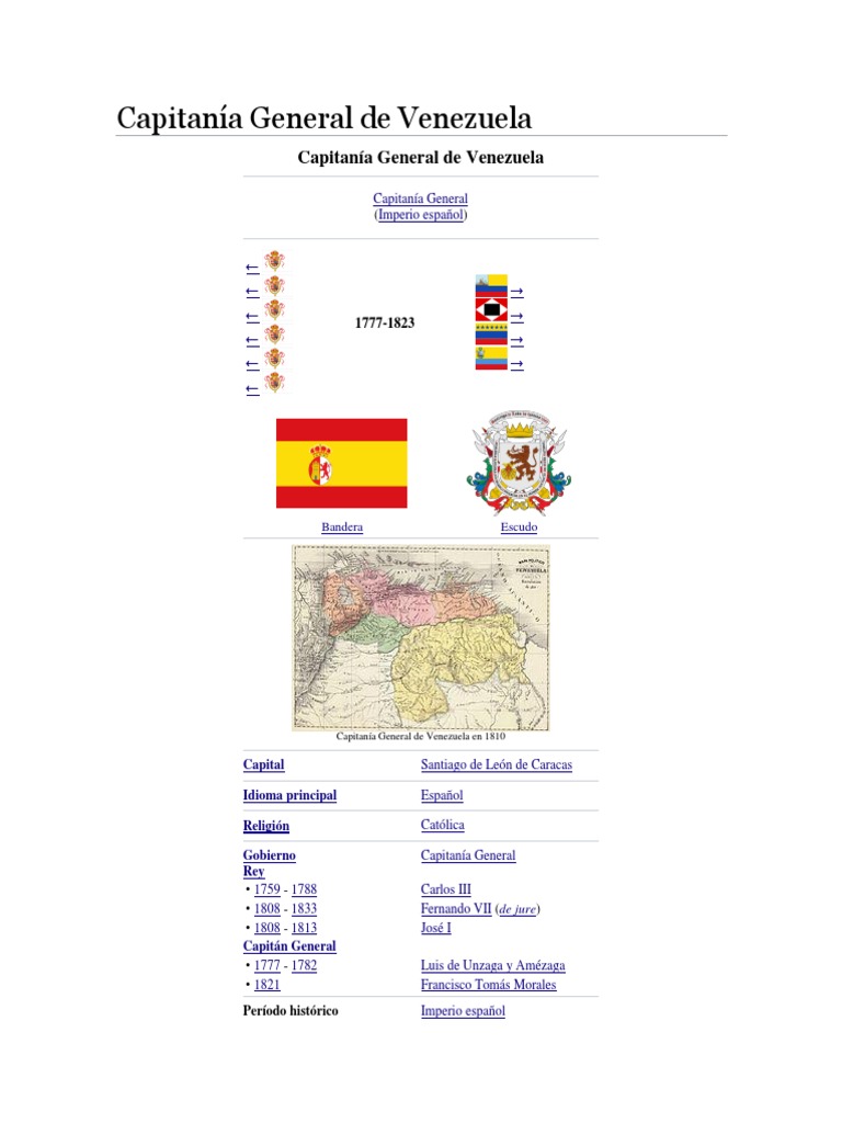 Capitanía General de Venezuela | PDF | Imperio español | Agitación