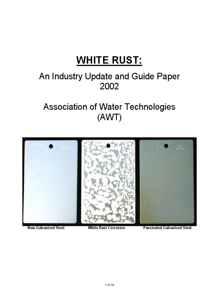 White Rust:: An Industry Update and Guide Paper 2002 Association of Water Technologies (AWT ...