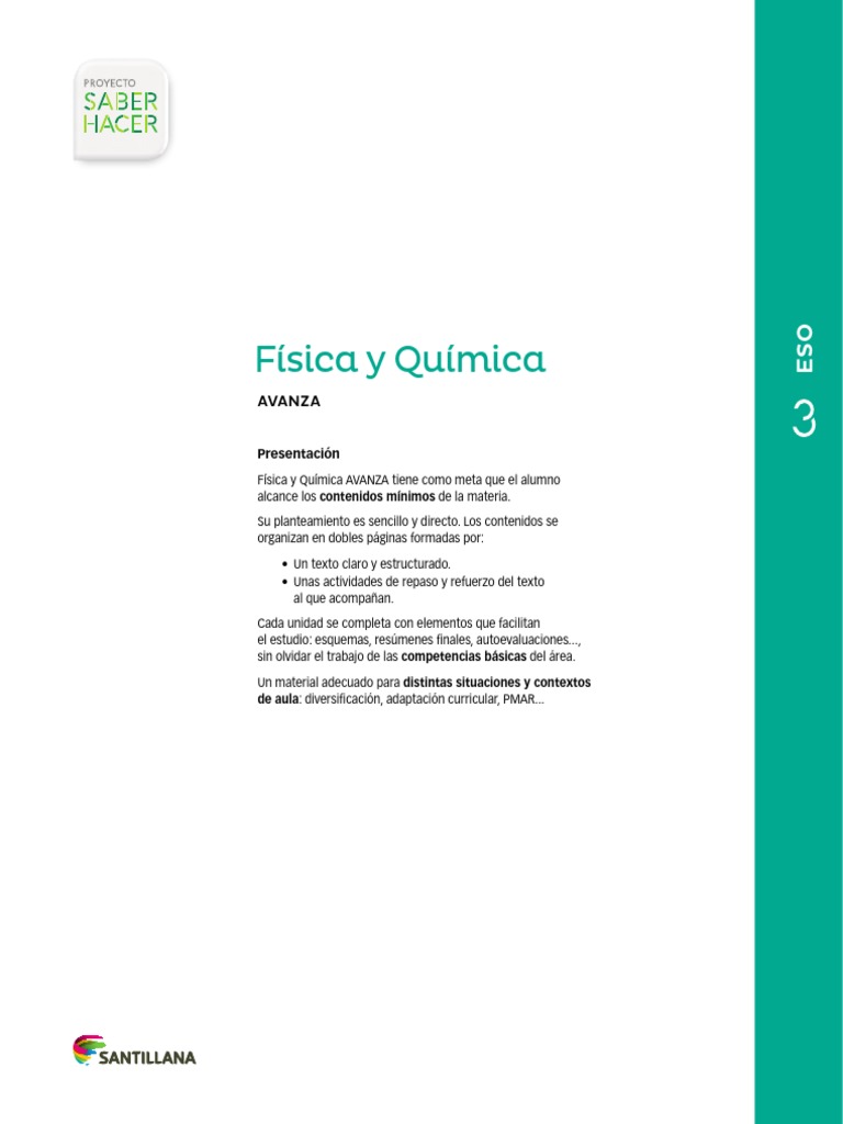 Fisica y Quimica 3 Eso Saber Hacer Santillana PDF | PDF | Reloj ...