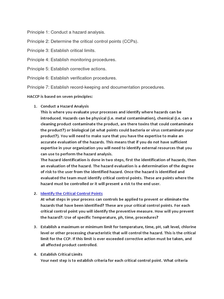 HAACP | PDF | Verification And Validation | Hazards