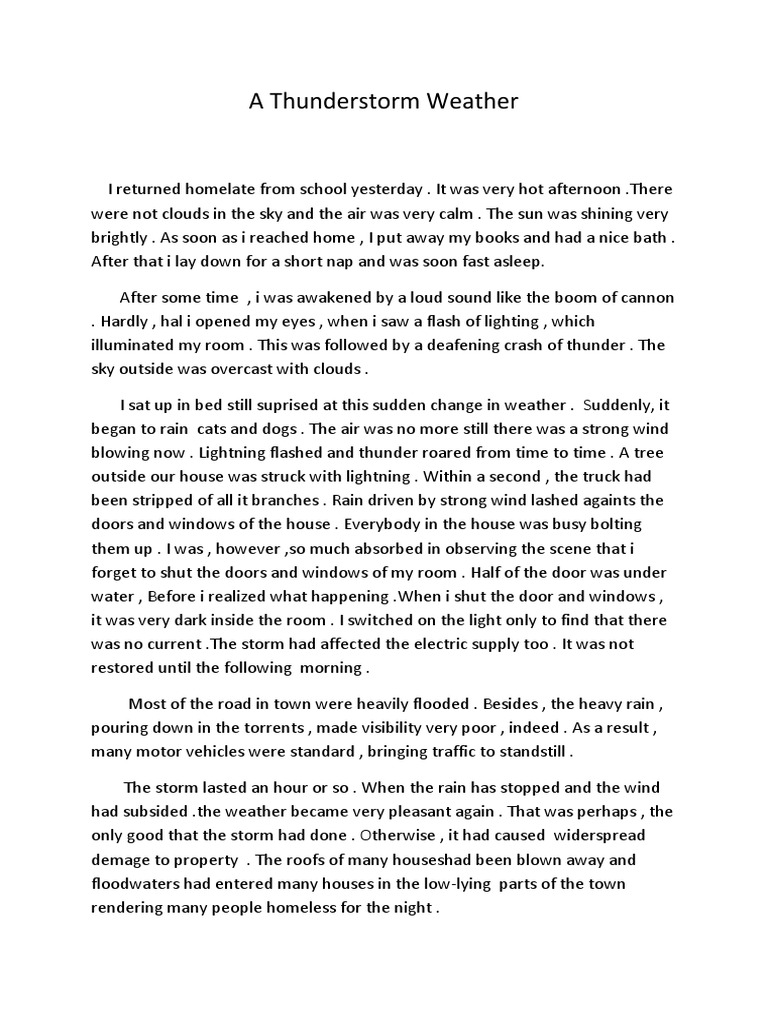 A Thunderstorm Weather | PDF