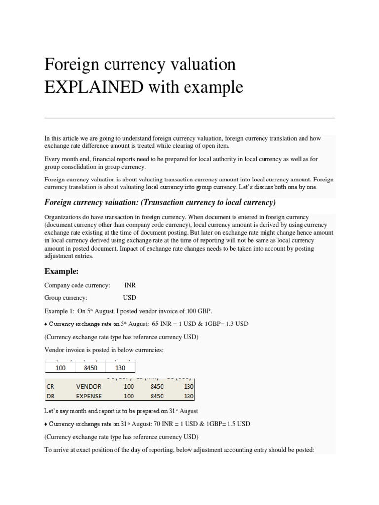 Foreign Currency Valuation | PDF | Exchange Rate | Currency
