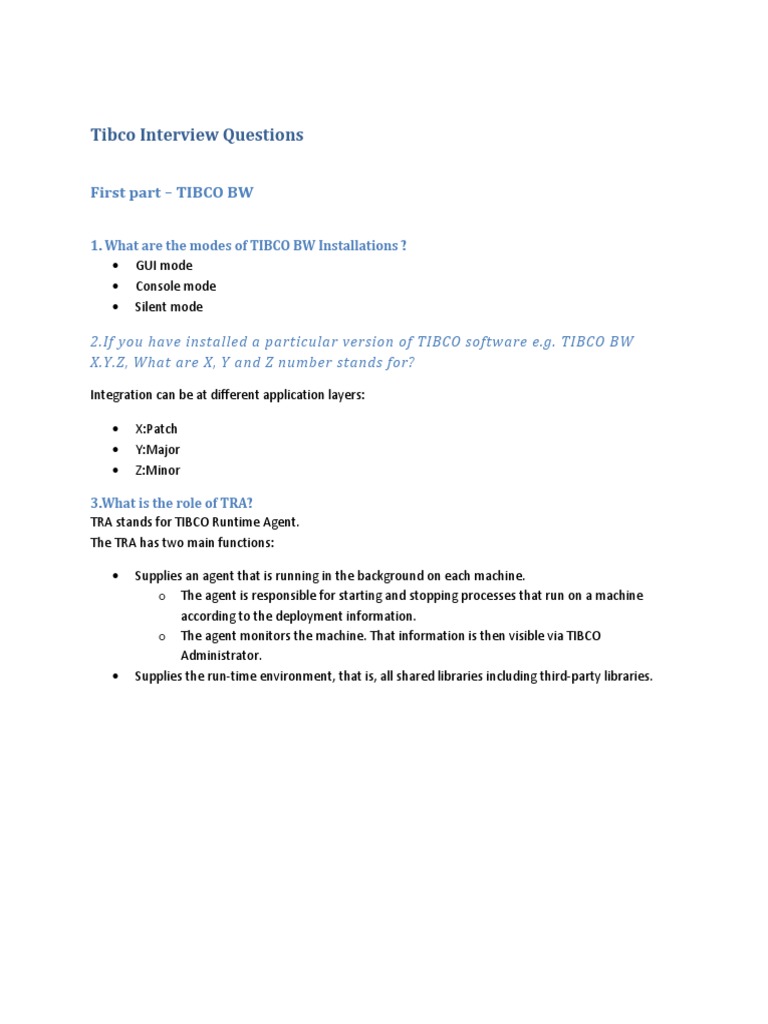 Tibco Interview Questions Pdf Soap Computer Data 