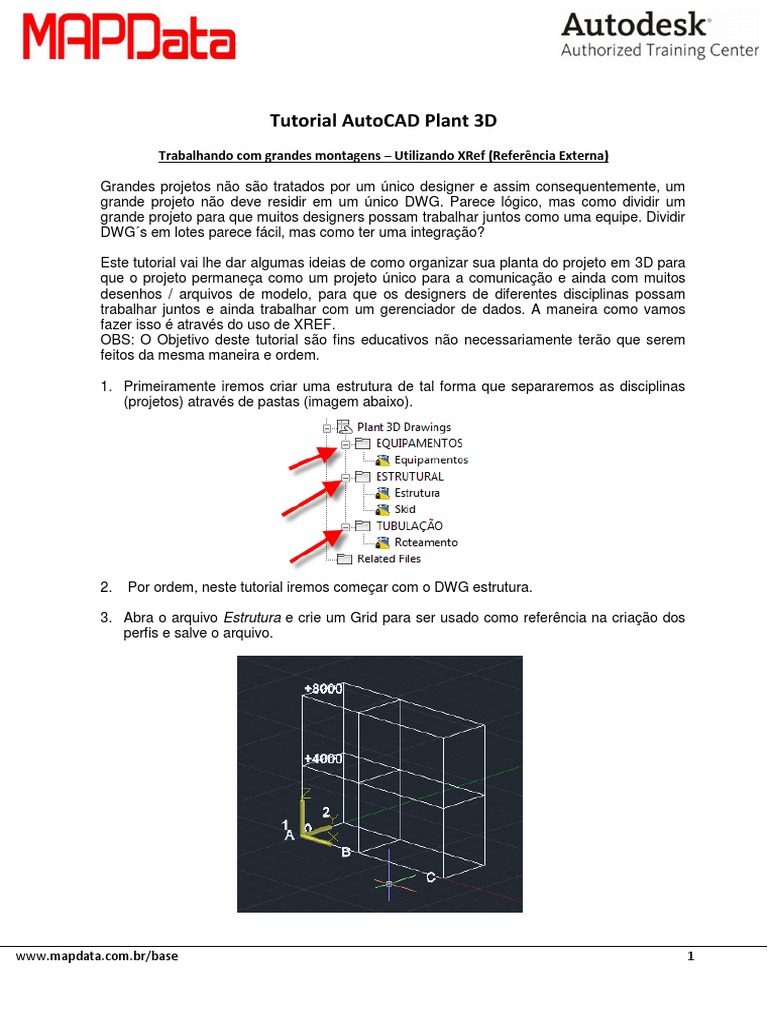 Tutorial XREF - Plant 3D | PDF | Janela (informática) | Auto Cad